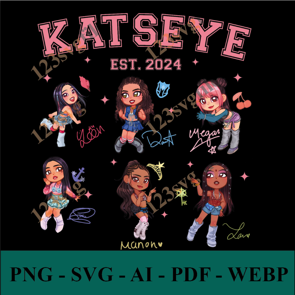 Katseye All Member SVG PNG, Katseye Beautiful Chaos World Tour svg ...